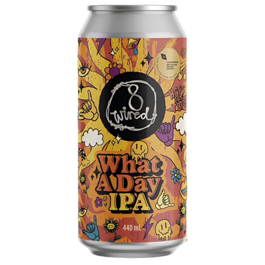 8 Wired What A Day IPA 440ml | Beer Cellar NZ