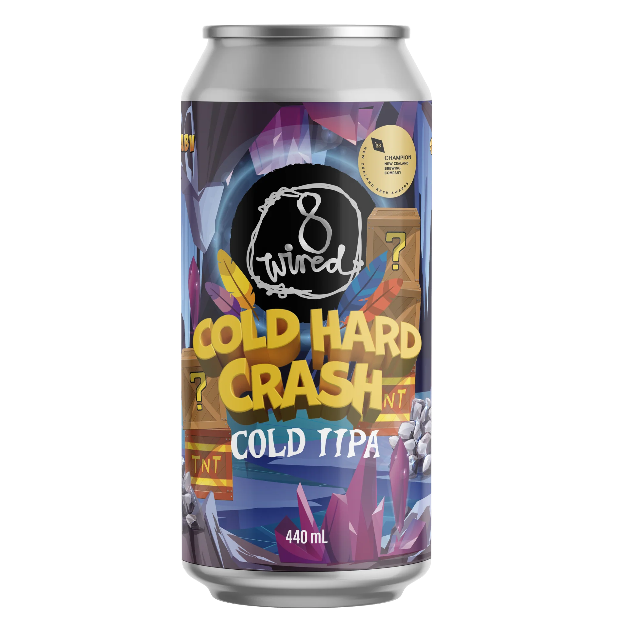 8 Wired Cold Hard Crash Cold Double IPA 440ml | Beer Cellar NZ
