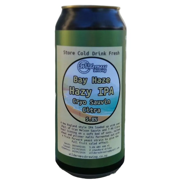 Wilderness Brewing Bay Haze Hazy IPA 440ml | Beer Cellar NZ